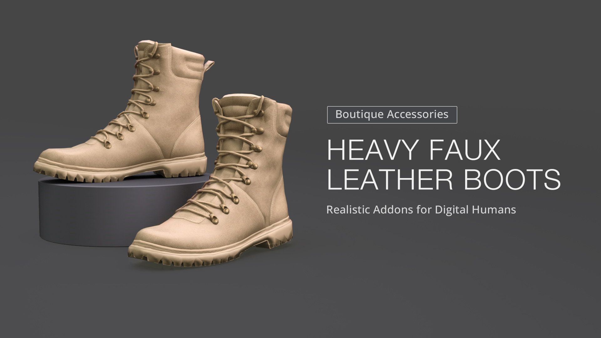 Heavy Faux Leather Boots - Character Creator/Outfit - Reallusion Content Store