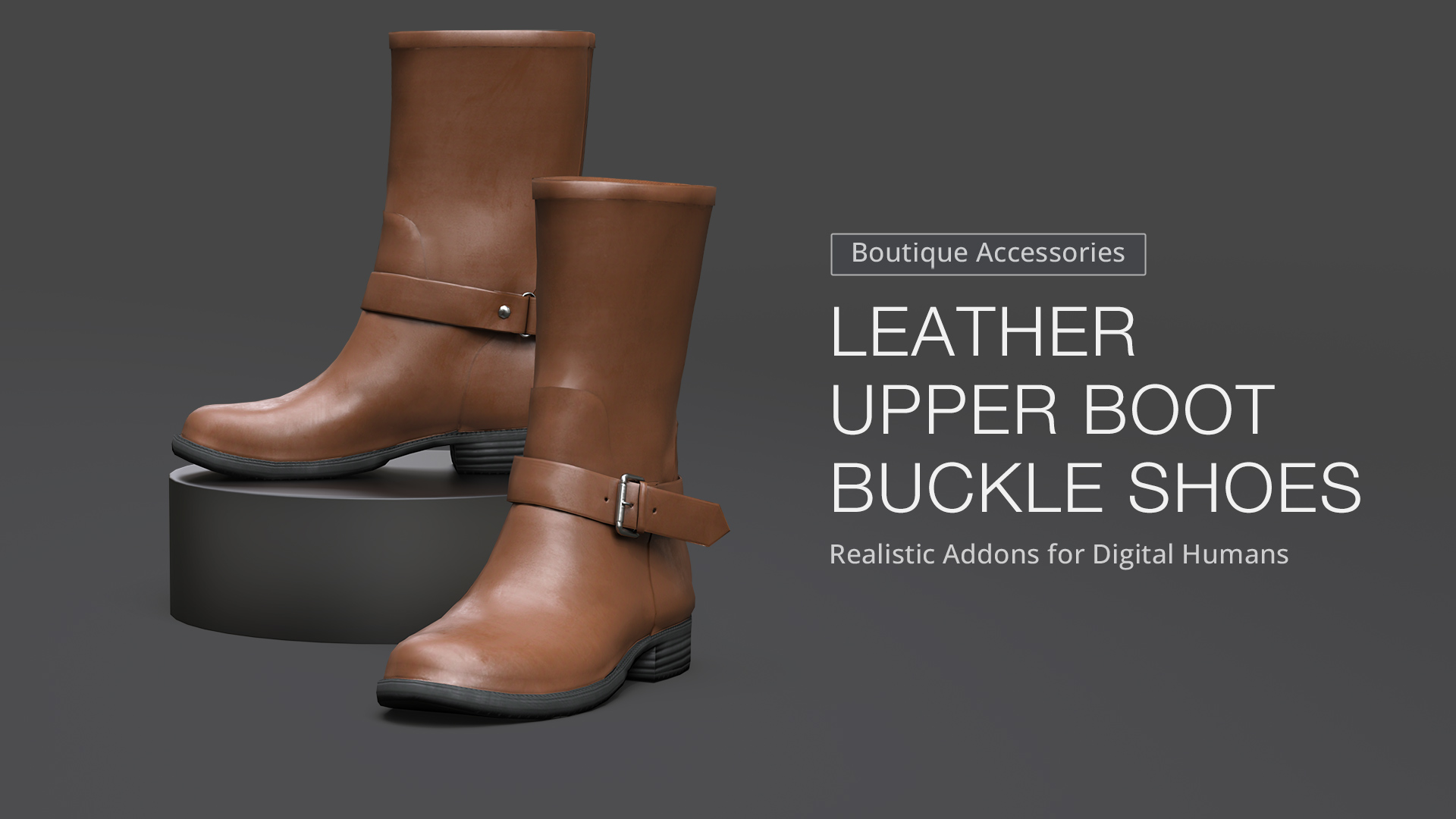 Leather Upper Boot Buckle Shoes - Character Creator/Outfit - Reallusion ...
