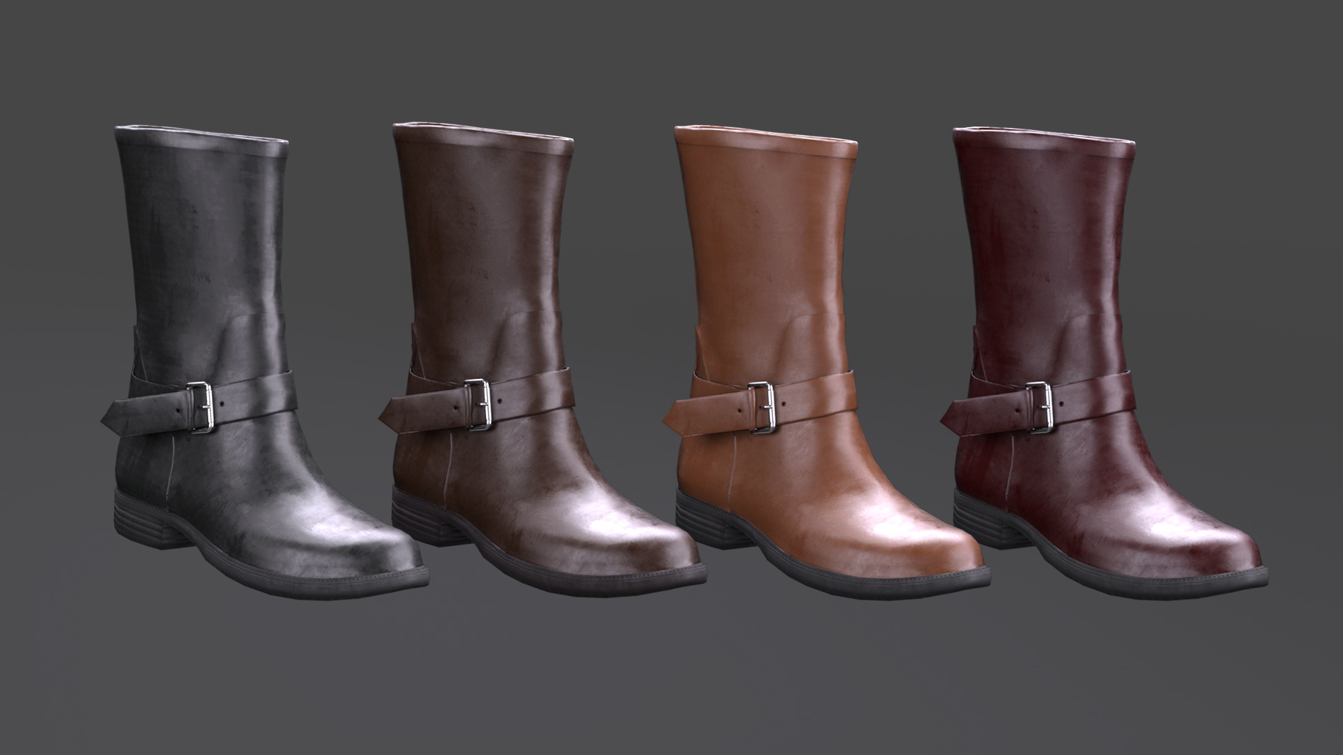 Leather Upper Boot Buckle Shoes - Character Creator/Outfit - Reallusion ...