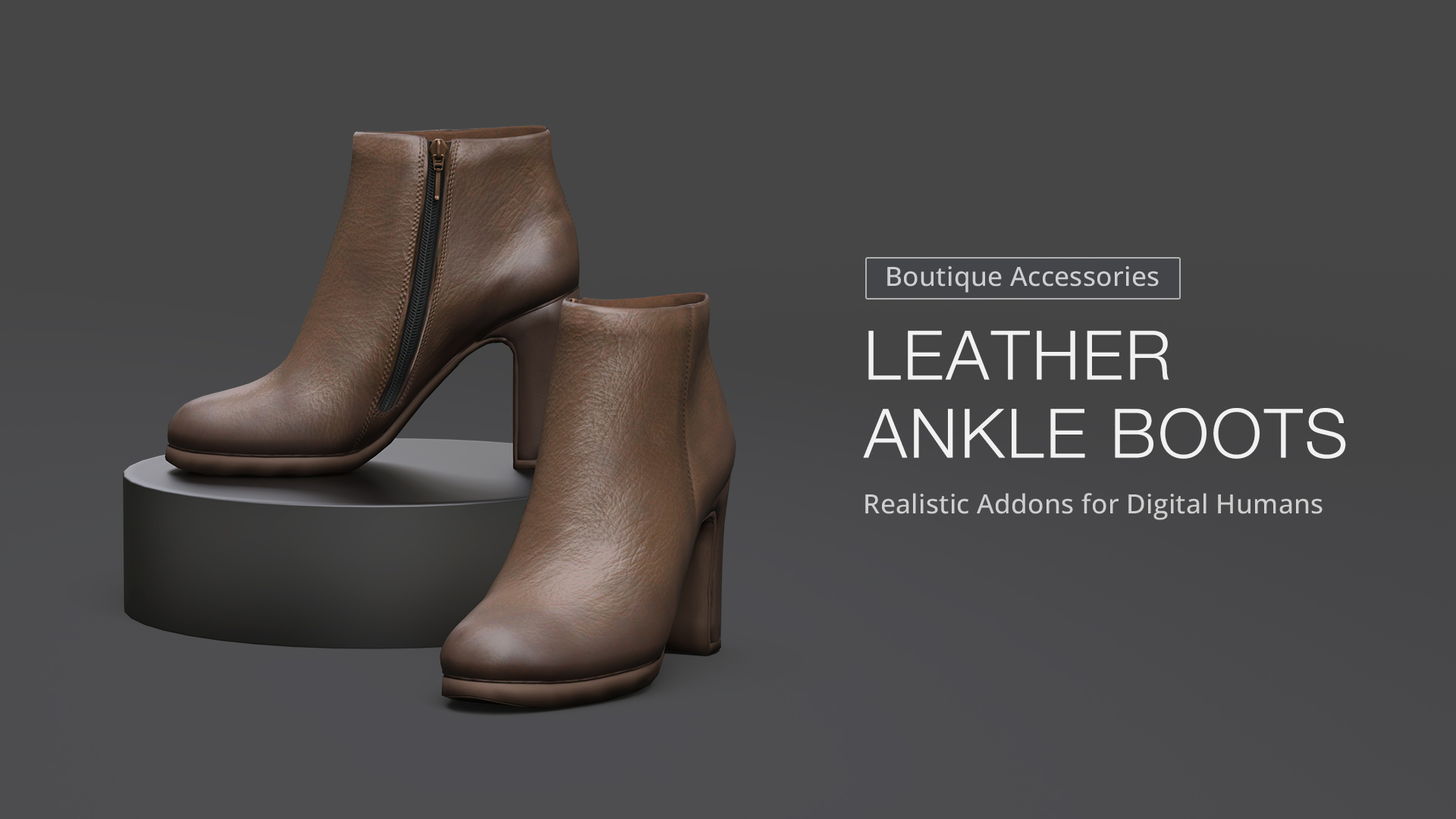 Leather Ankle Boots - Character Creator/Outfit - Reallusion Content Store