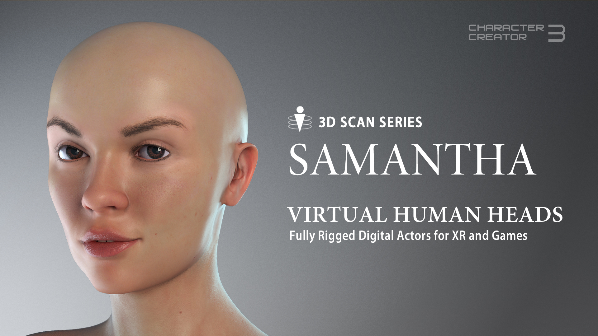 Virtual Human Heads - Samantha - Character Creator/Combo (Single PID) - Reallusion Content Store