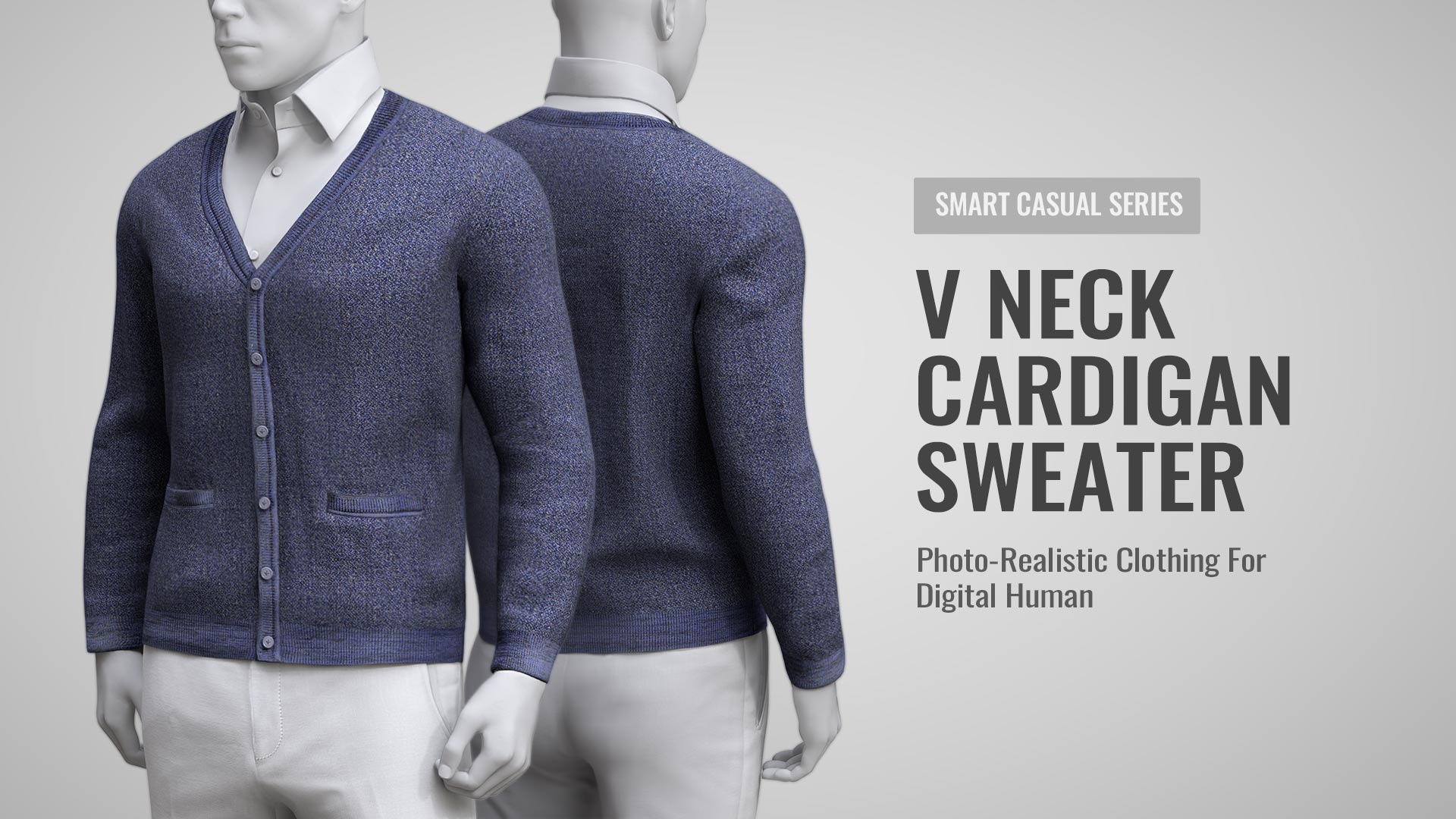 V Neck Cardigan Sweater - Character Creator/Outfit - Reallusion Content ...