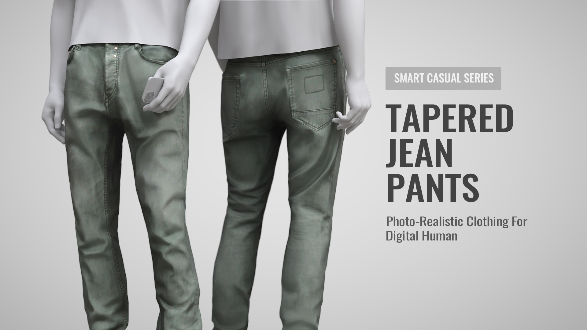 Tapered Jean Pants - Character Creator/Outfit - Reallusion Content Store