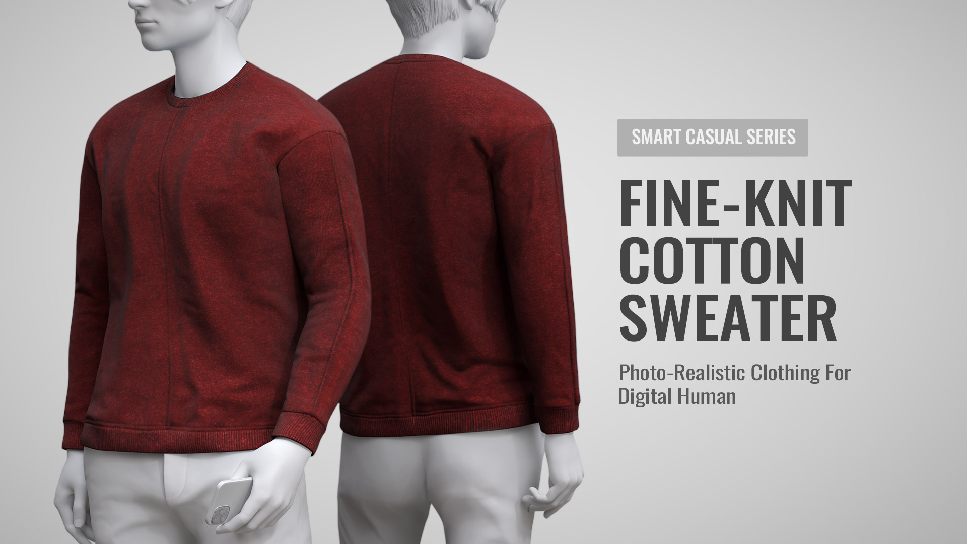 Fine-Knit Cotton Sweater - Character Creator/Outfit - Reallusion ...