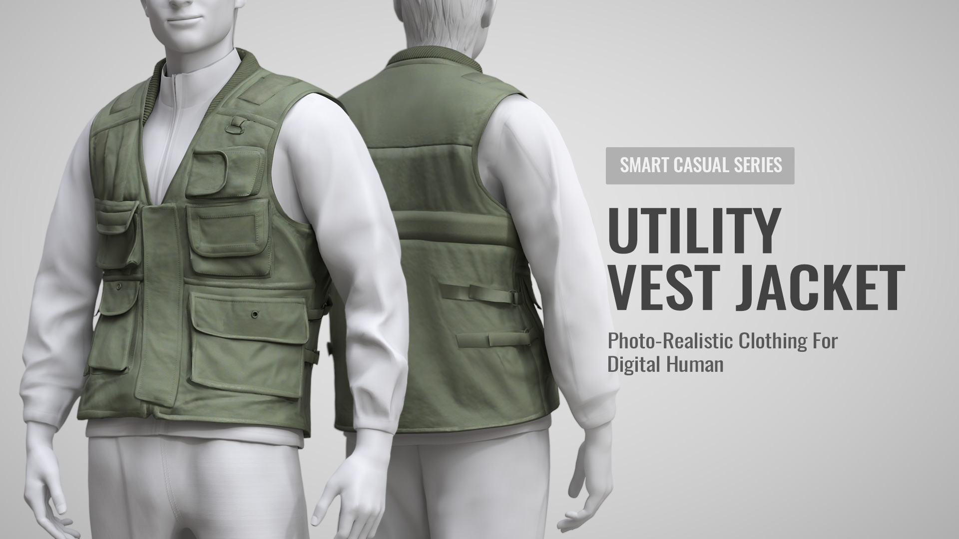 Utility Vest Jacket - Character Creator/Outfit - Reallusion Content Store