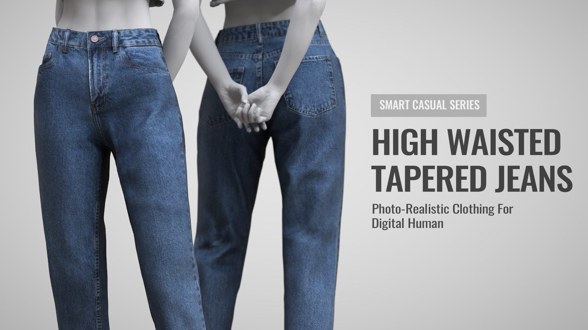 High Waisted Tapered Jeans - Character Creator/Outfit - Reallusion ...