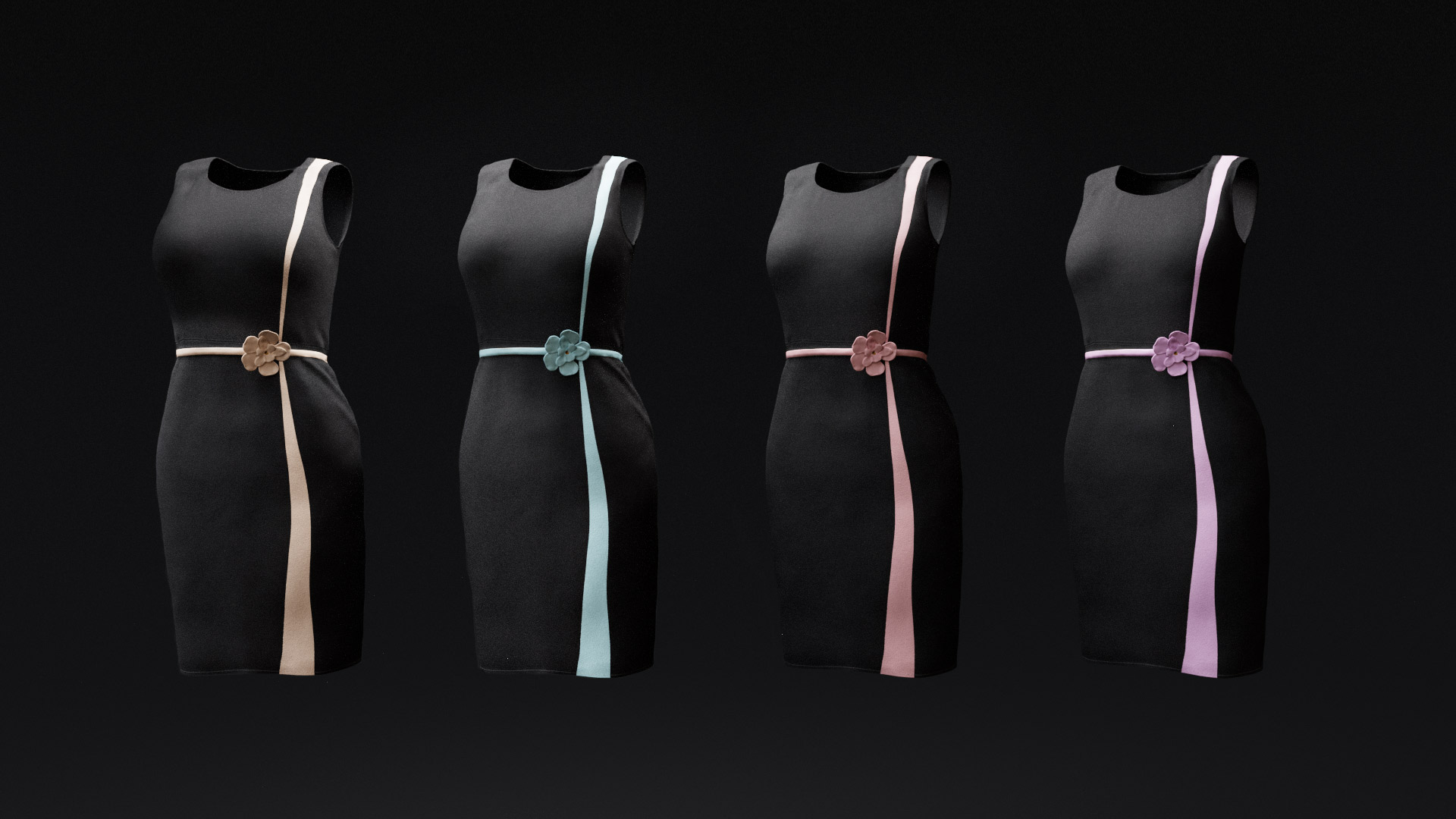 Tailored Dress with a Waist Belt - Character Creator/Outfit ...