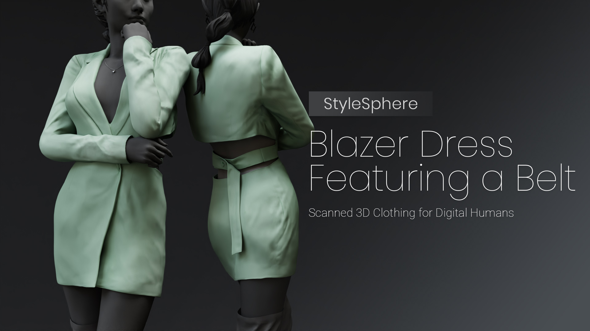 Blazer Dress Featuring a Belt - Character Creator/Outfit - Reallusion ...