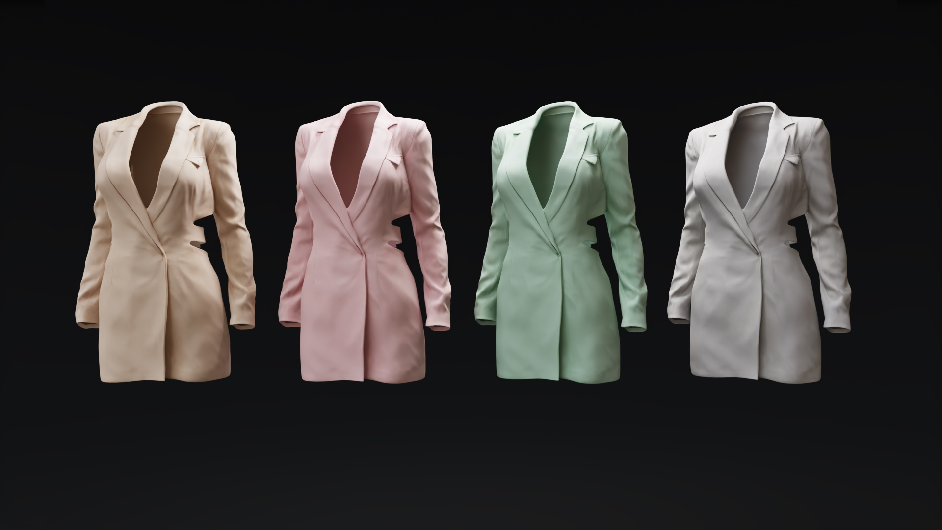 Blazer Dress Featuring a Belt - Character Creator/Outfit - Reallusion ...