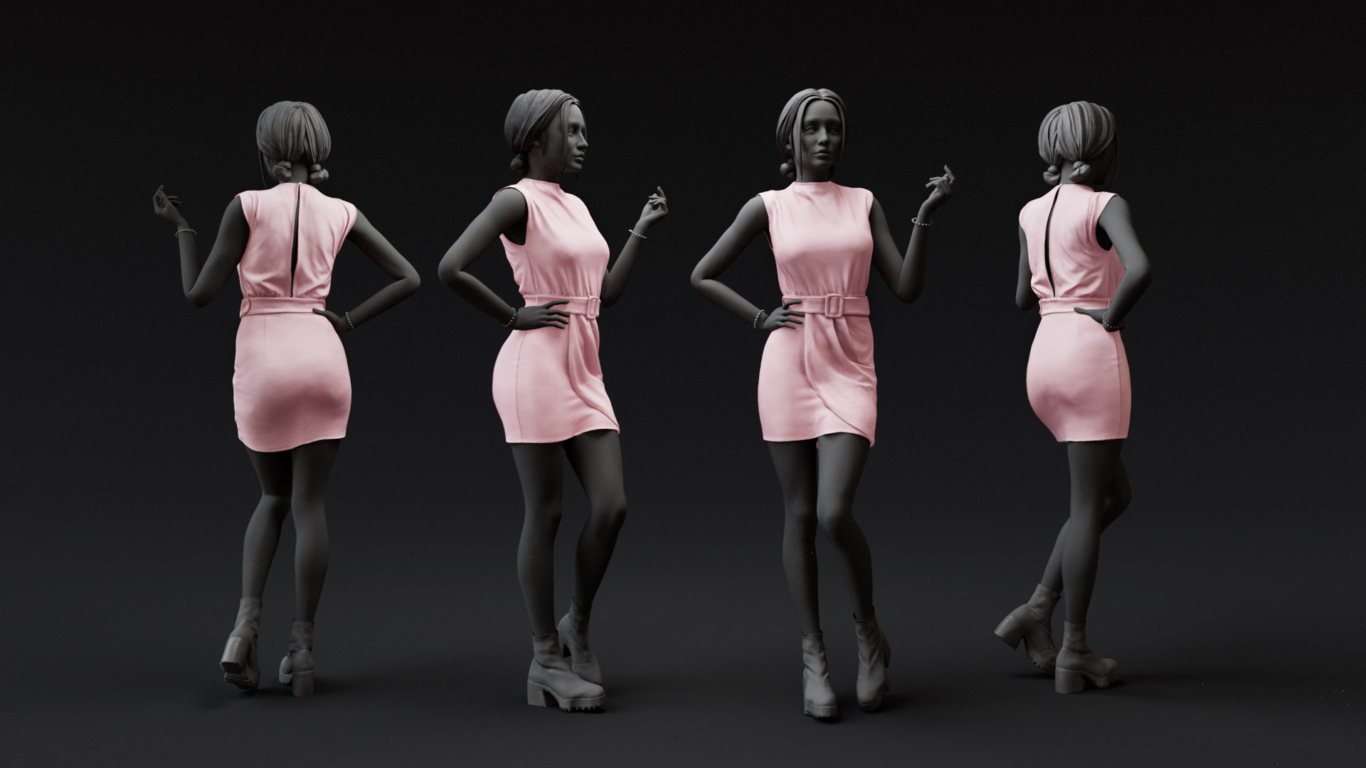 Sleeveless Wrap Dress with Belt - Character Creator/Outfit - Reallusion ...