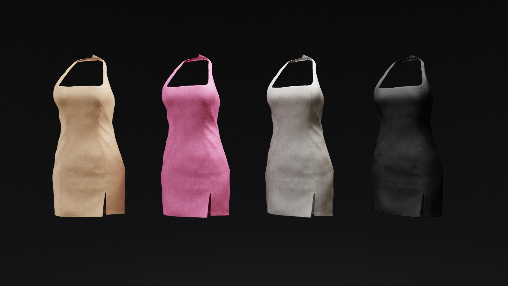 Linen Halter Mini Dress - Character Creator/Outfit - Reallusion Content ...
