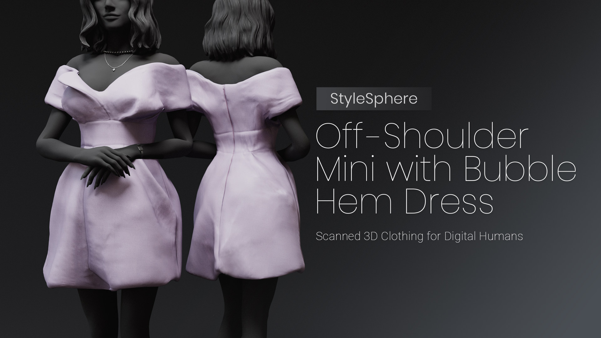 Off-Shoulder Mini with Bubble Hem Dress - Character Creator/Outfit ...