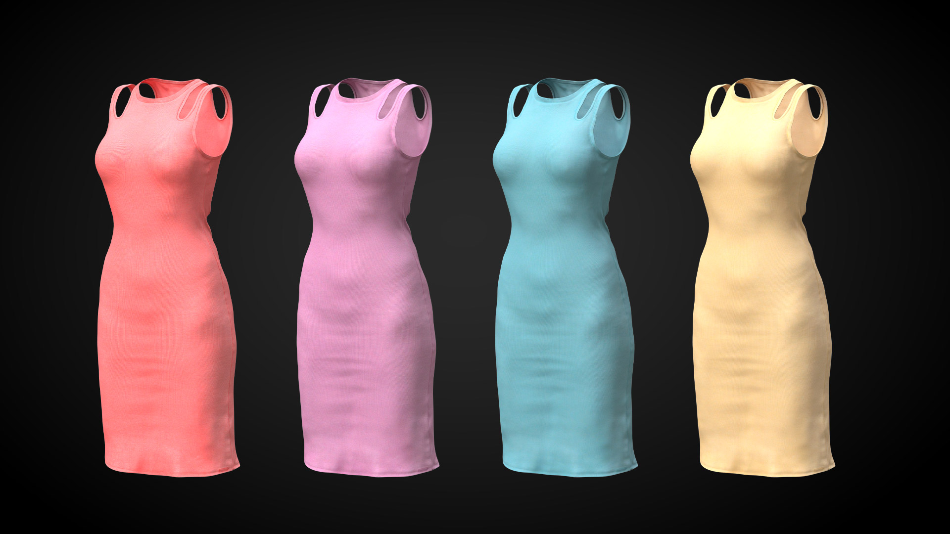 Ribbed Dress with Knitted Cut-Outs - Character Creator/Outfit ...