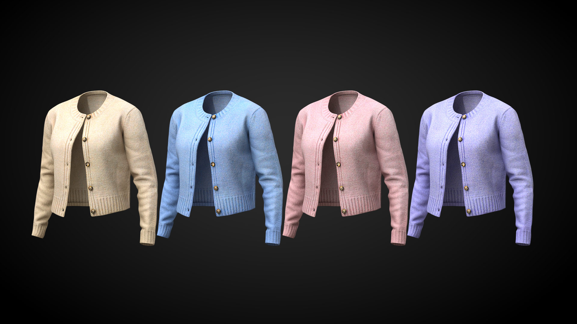 Women Crew Neck Cardigan - Character Creator/Outfit - Reallusion ...