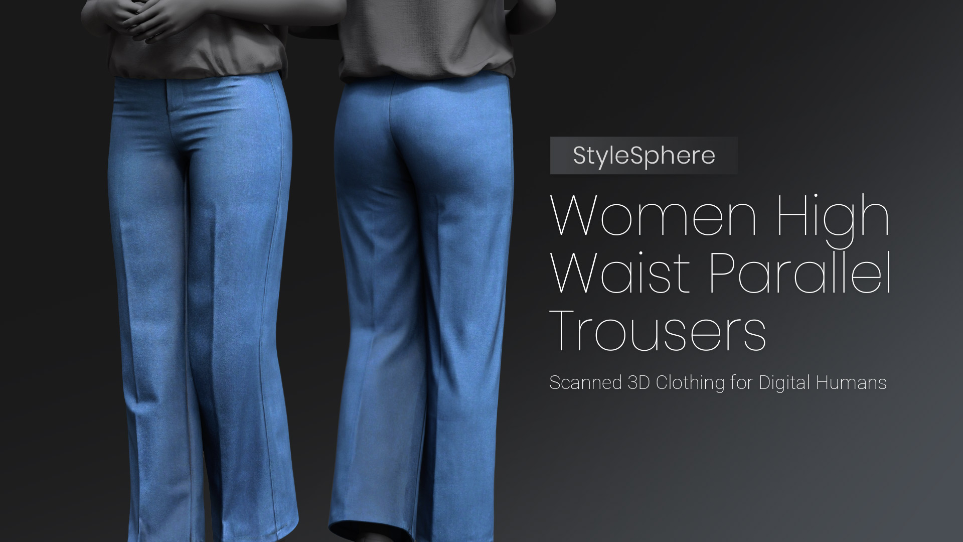 Women High Waist Parallel Trousers - Character Creator/Outfit ...