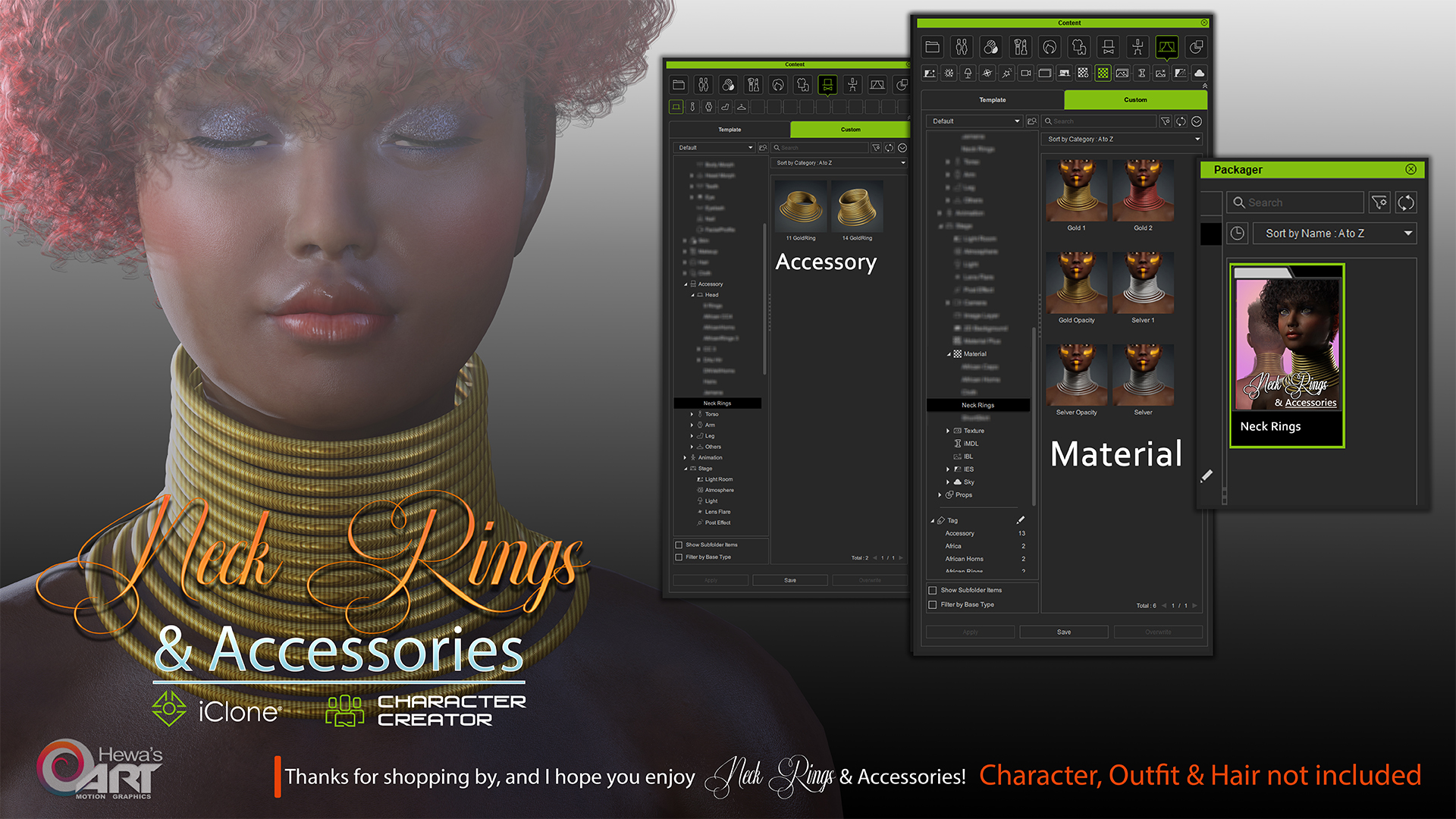Neck Rings - Character Creator/Accessory - Reallusion Content Store