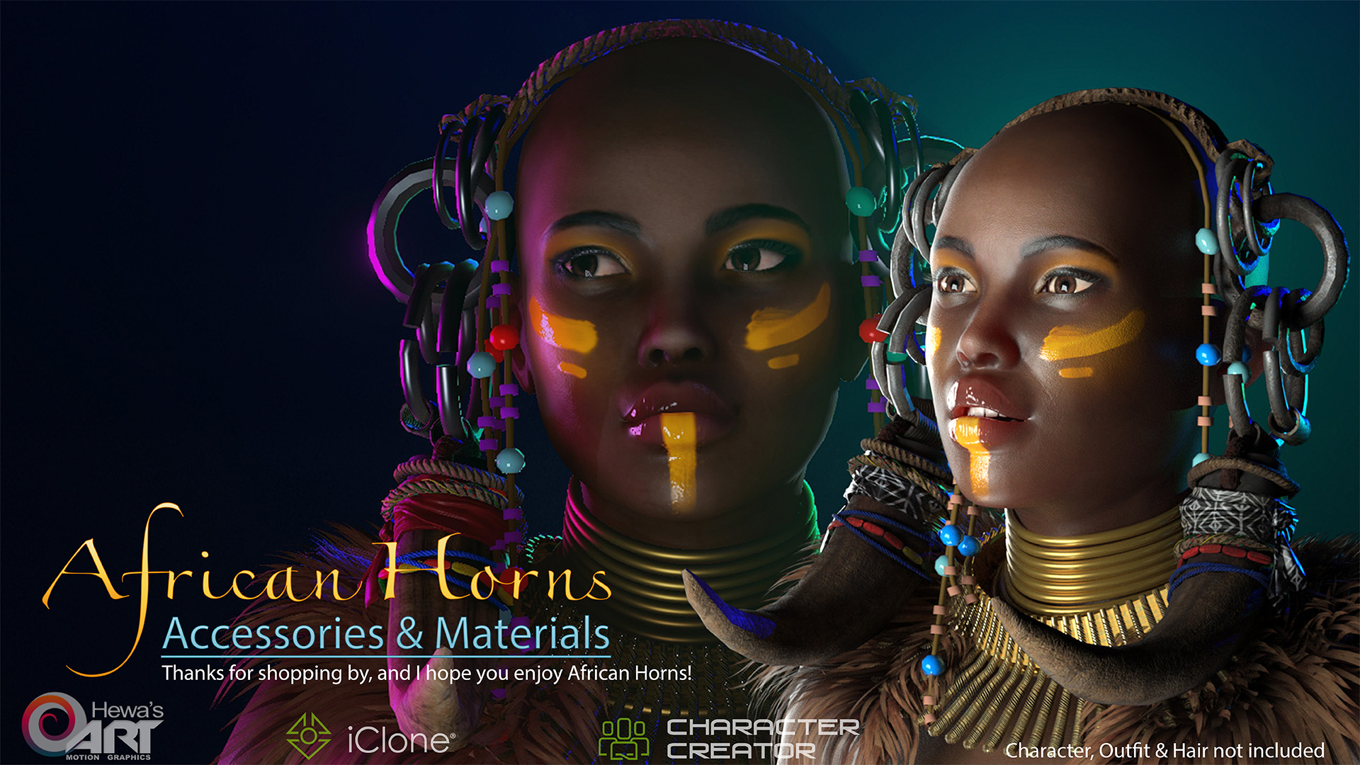 AfricanHorns - Character Creator/Accessory - Reallusion Content Store