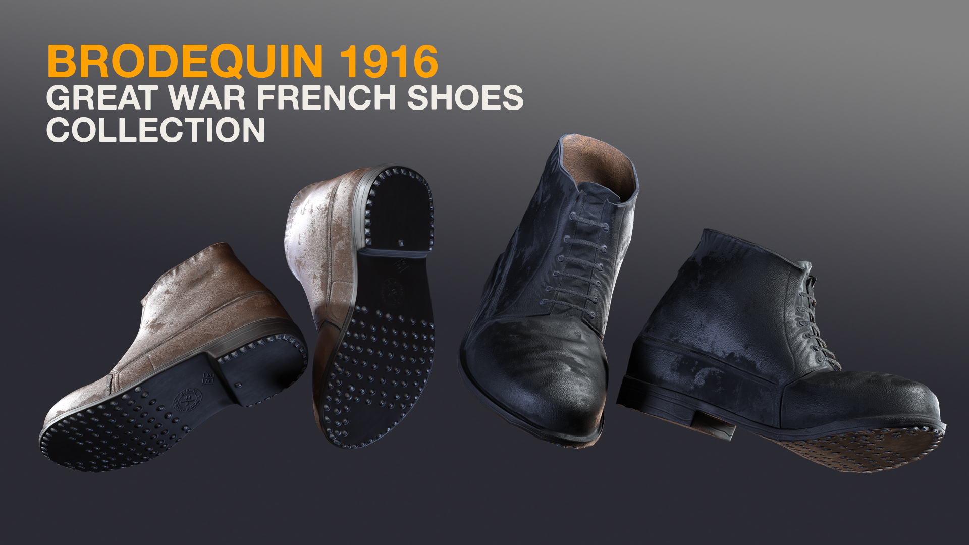 Great War French Shoes - Character Creator/Outfit - Reallusion Content ...