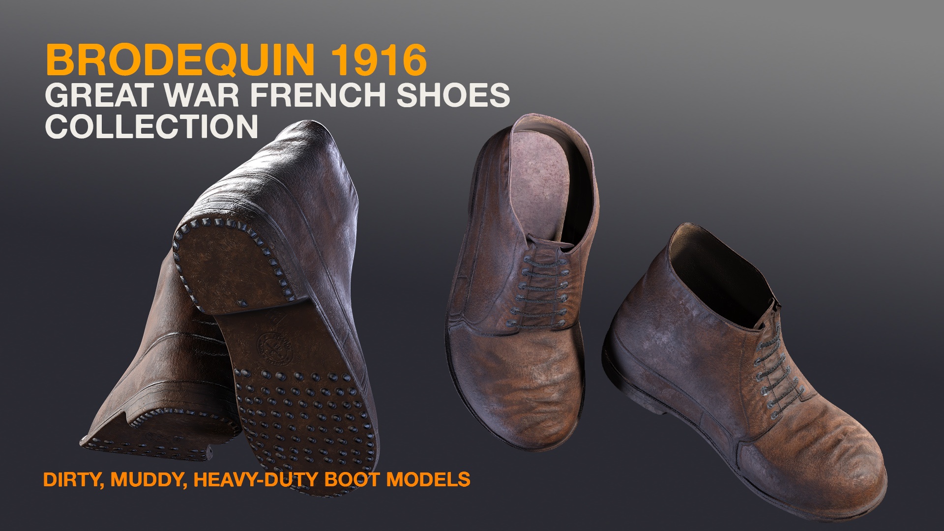 Great War French Shoes - Character Creator/Outfit - Reallusion Content ...