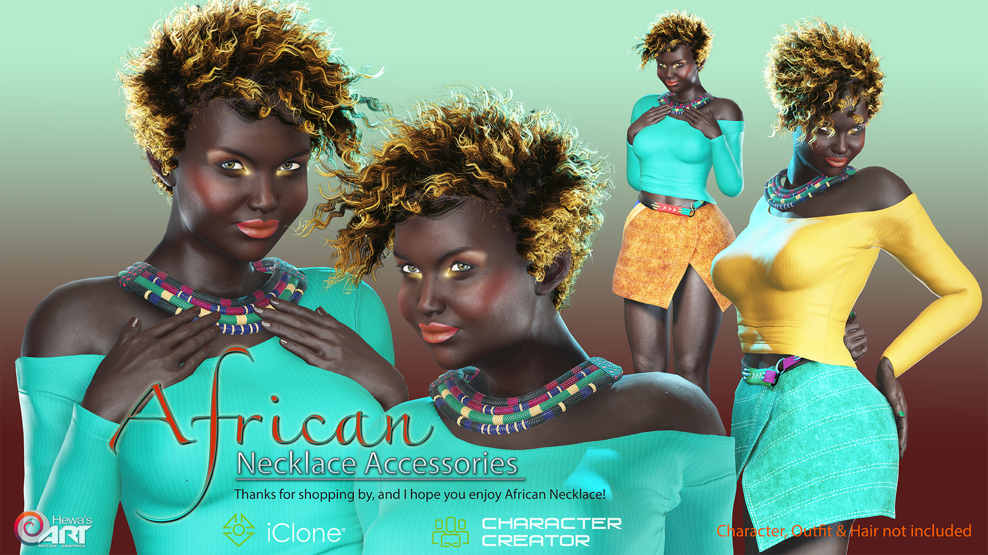 African Rings Necklace - Character Creator/Outfit - Reallusion Content ...