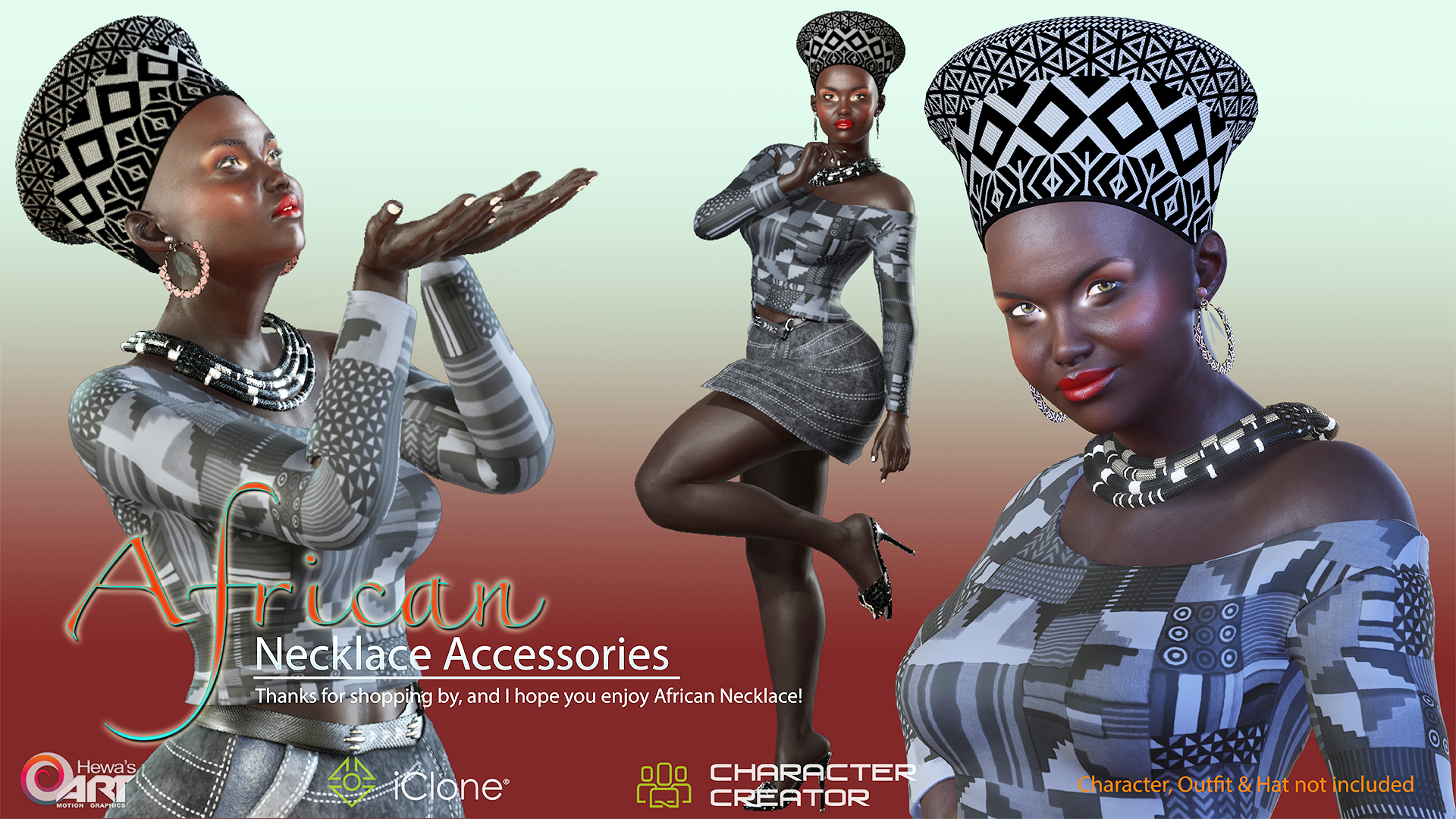 African Rings Necklace - Character Creator/Outfit - Reallusion Content ...