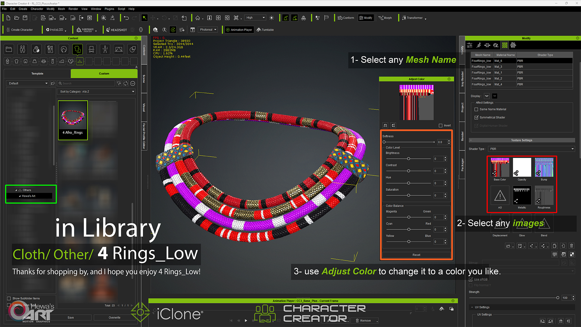 African Rings Necklace - Character Creator/Outfit - Reallusion Content ...