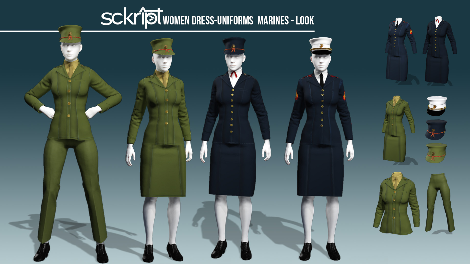 Dress Uniforms Women - Character Creator/Outfit - Reallusion Content Store