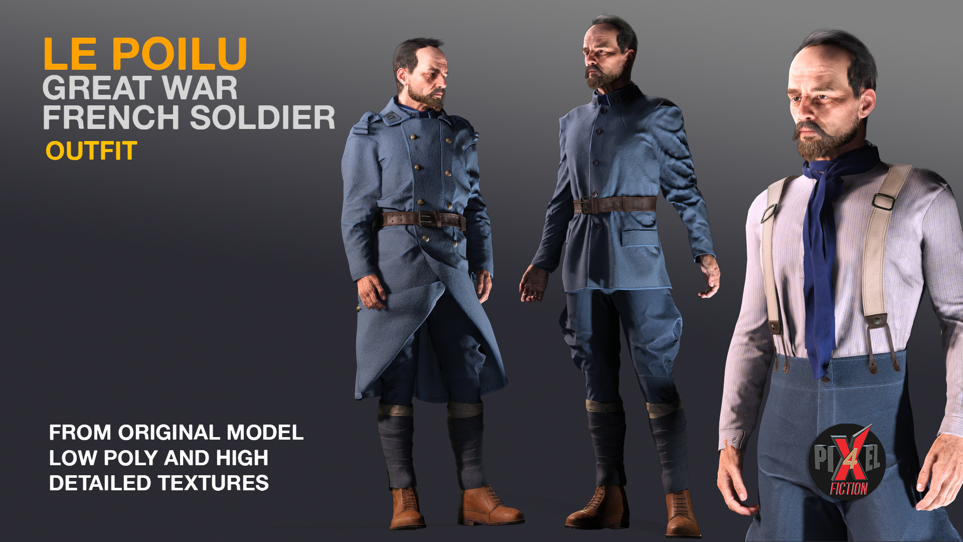 Great War French Soldier Outfit - Character Creator/Outfit - Reallusion ...
