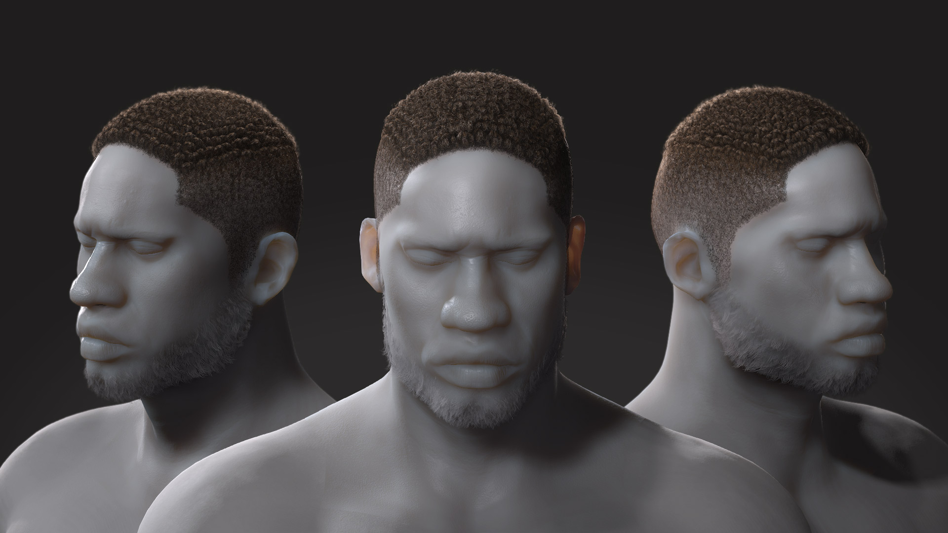 Afro Buzz Cut Hair - Character Creator/Hair - Reallusion Content Store