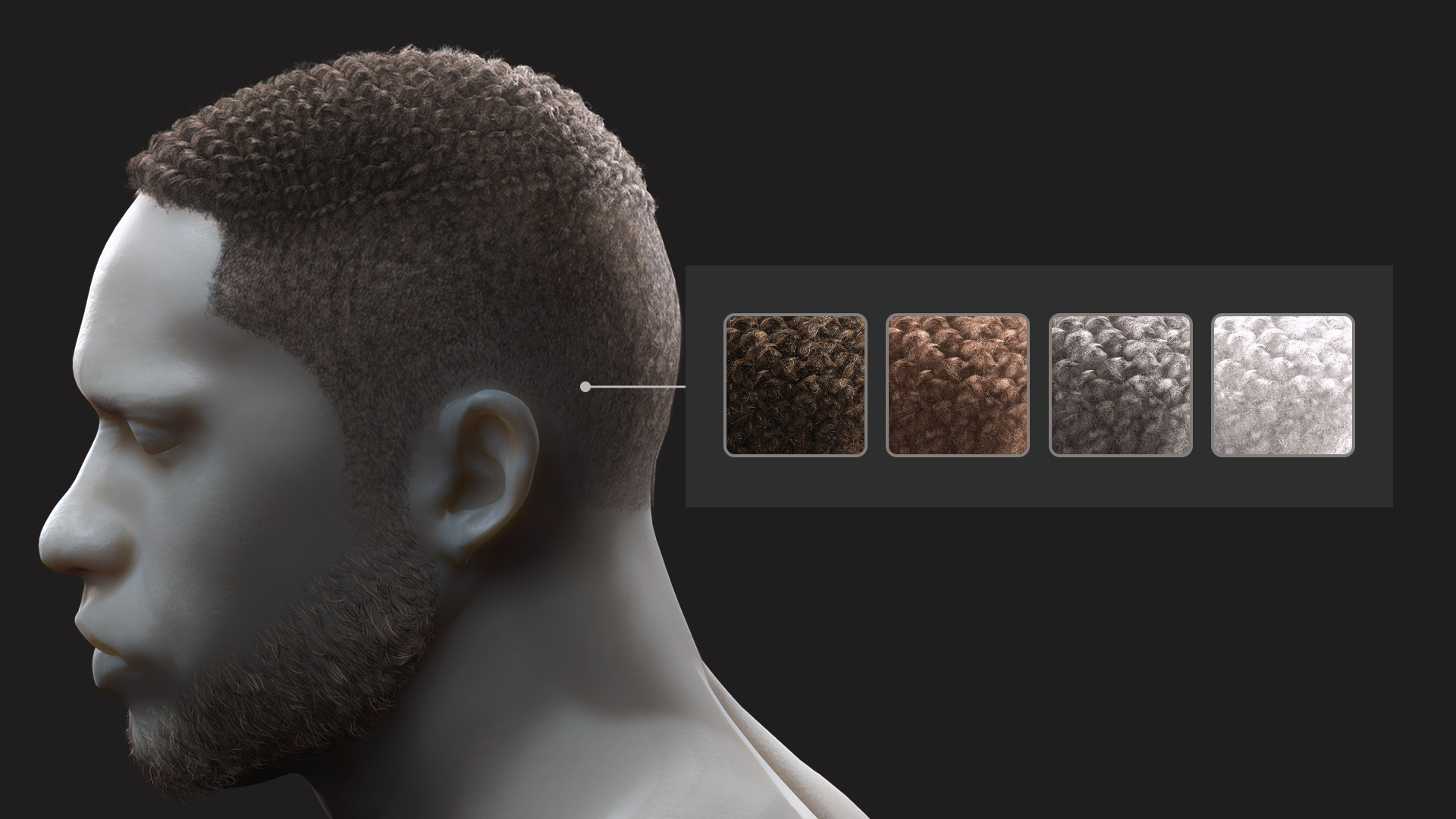 Afro Buzz Cut Hair - Character Creator/Hair - Reallusion Content Store
