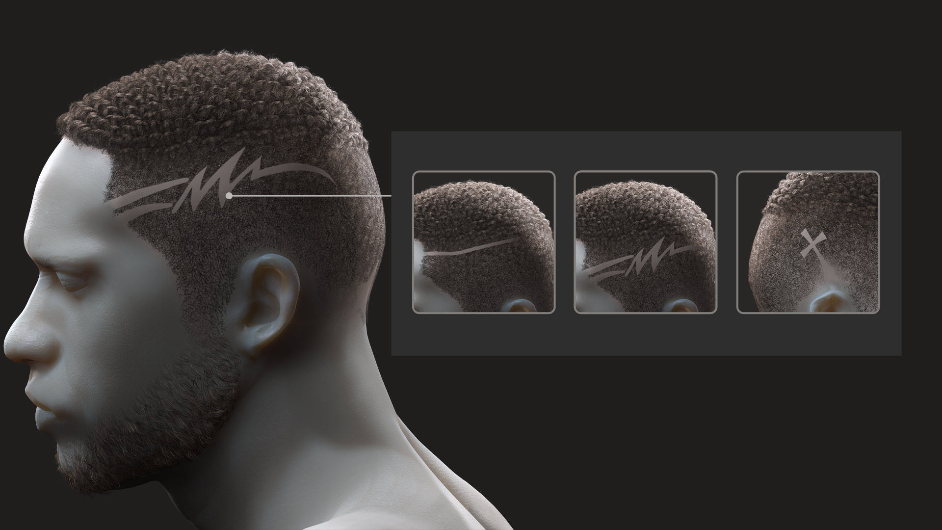 Afro Buzz Cut Hair - Character Creator/Hair - Reallusion Content Store