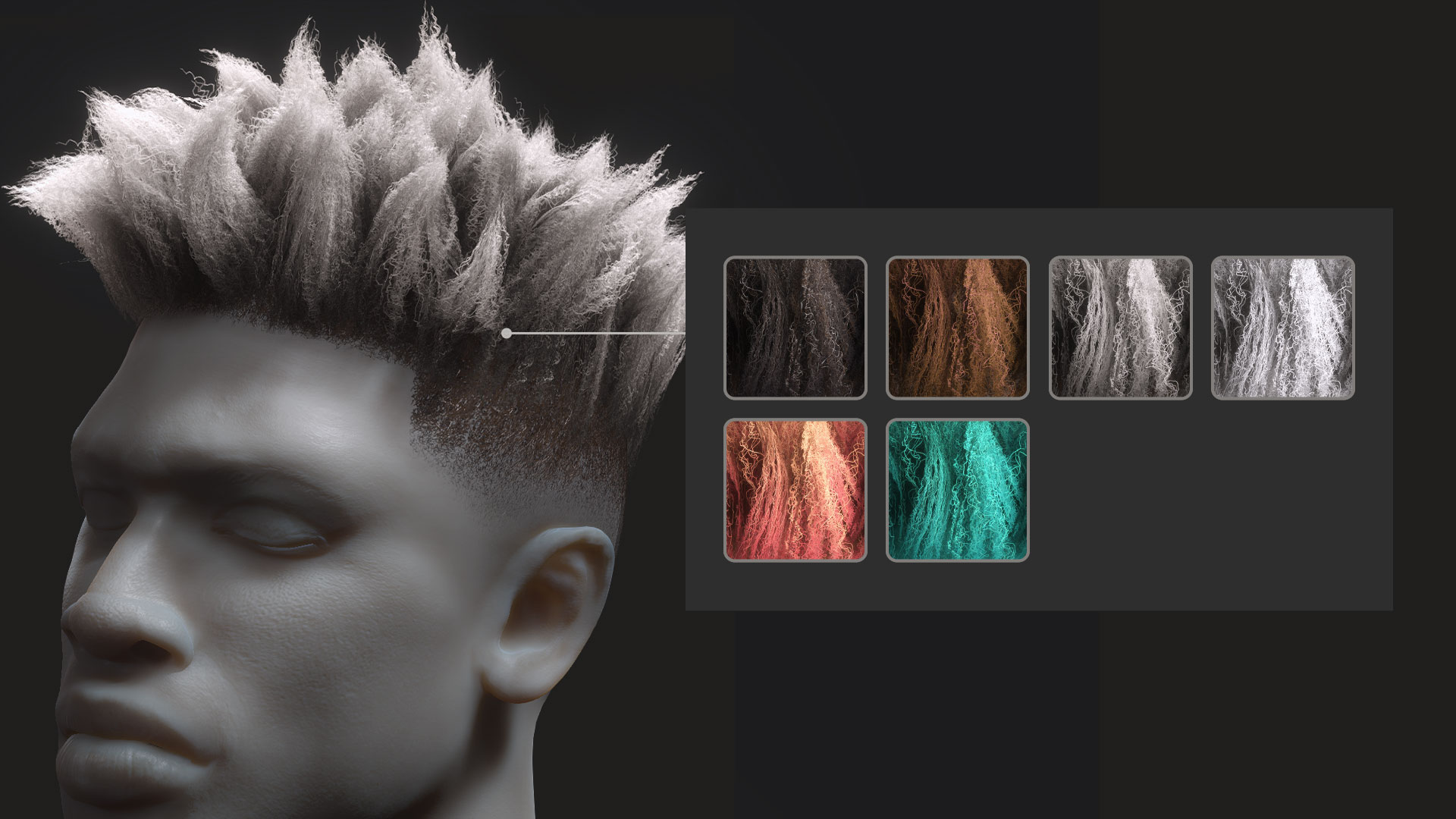 Afro Spiky Hair - Character Creator/Hair - Reallusion Content Store