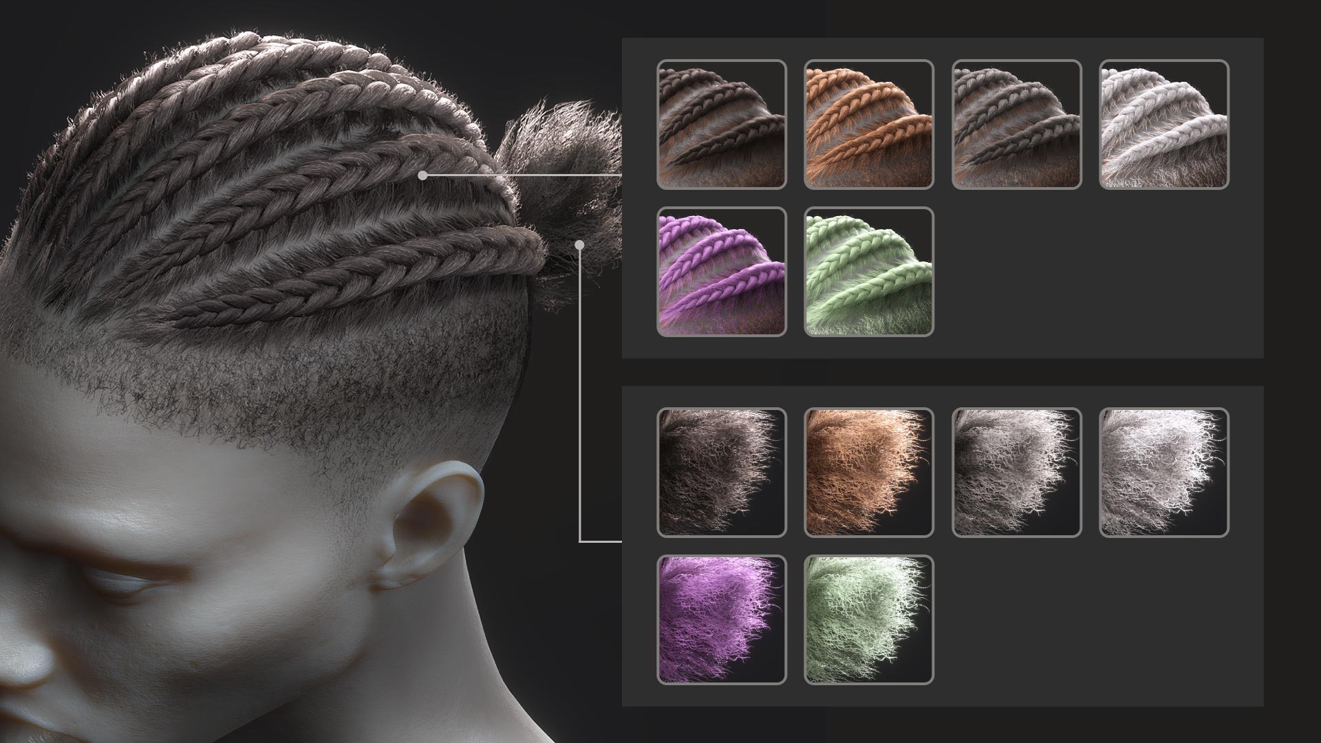 Cornrow Hair - Character Creator/Hair - Reallusion Content Store