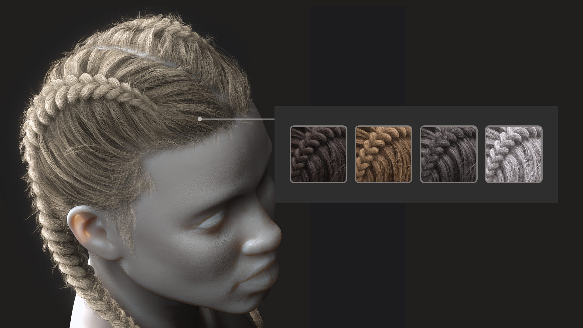Tight Braid Hair - Character Creator/Hair - Reallusion Content Store