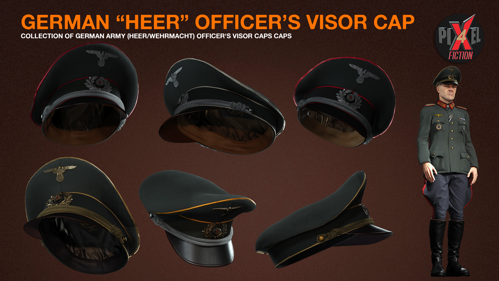German Heer Officer's Visor Cap - Character Creator/Accessory ...
