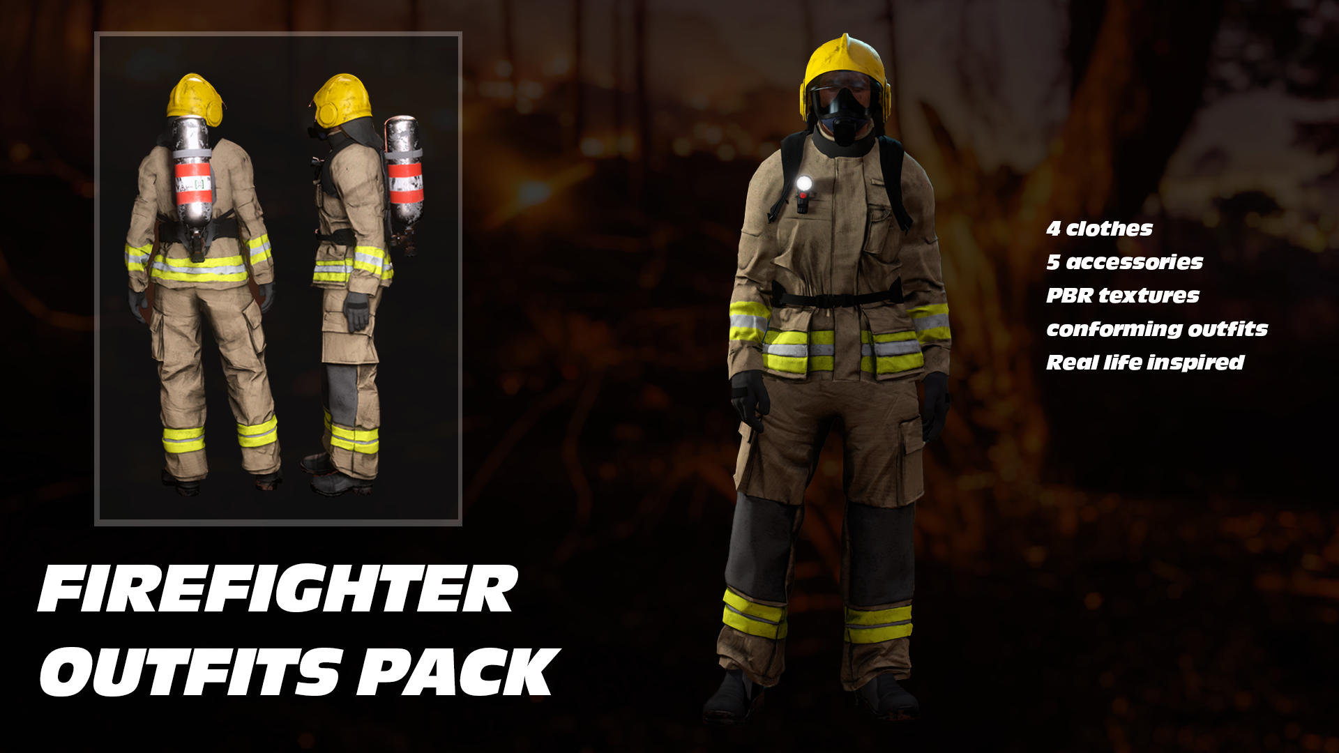Firefighter Outfits Pack - Character Creator/Outfit - Reallusion ...