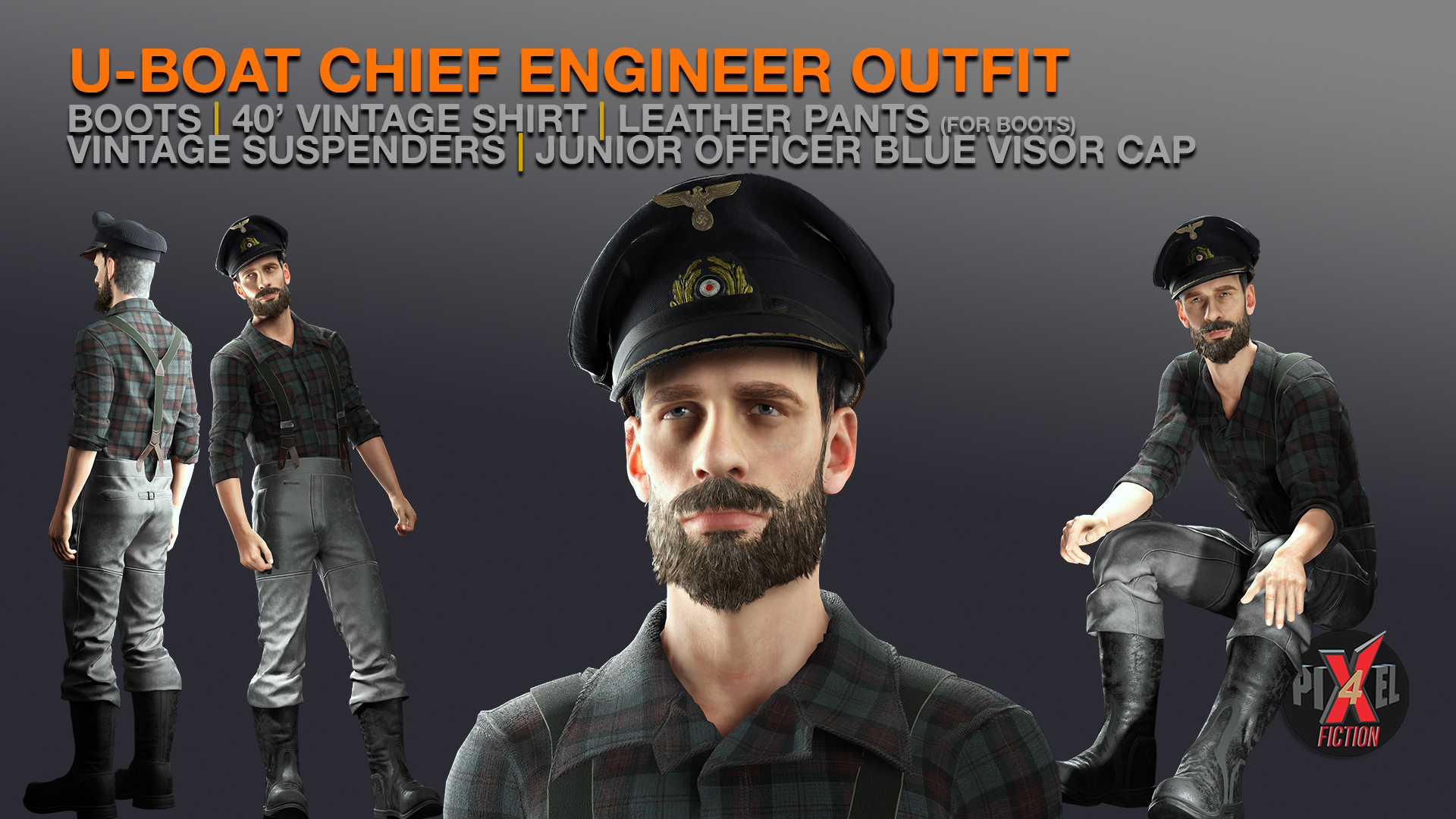 U-Boat Chief Engineer Dress - Character Creator/Outfit - Reallusion ...