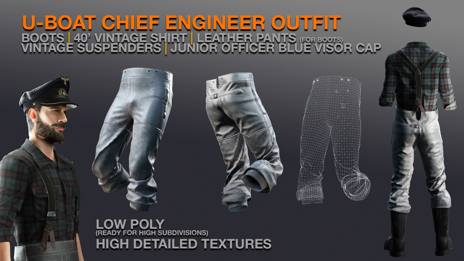 U-Boat Chief Engineer Dress - Character Creator/Outfit - Reallusion ...