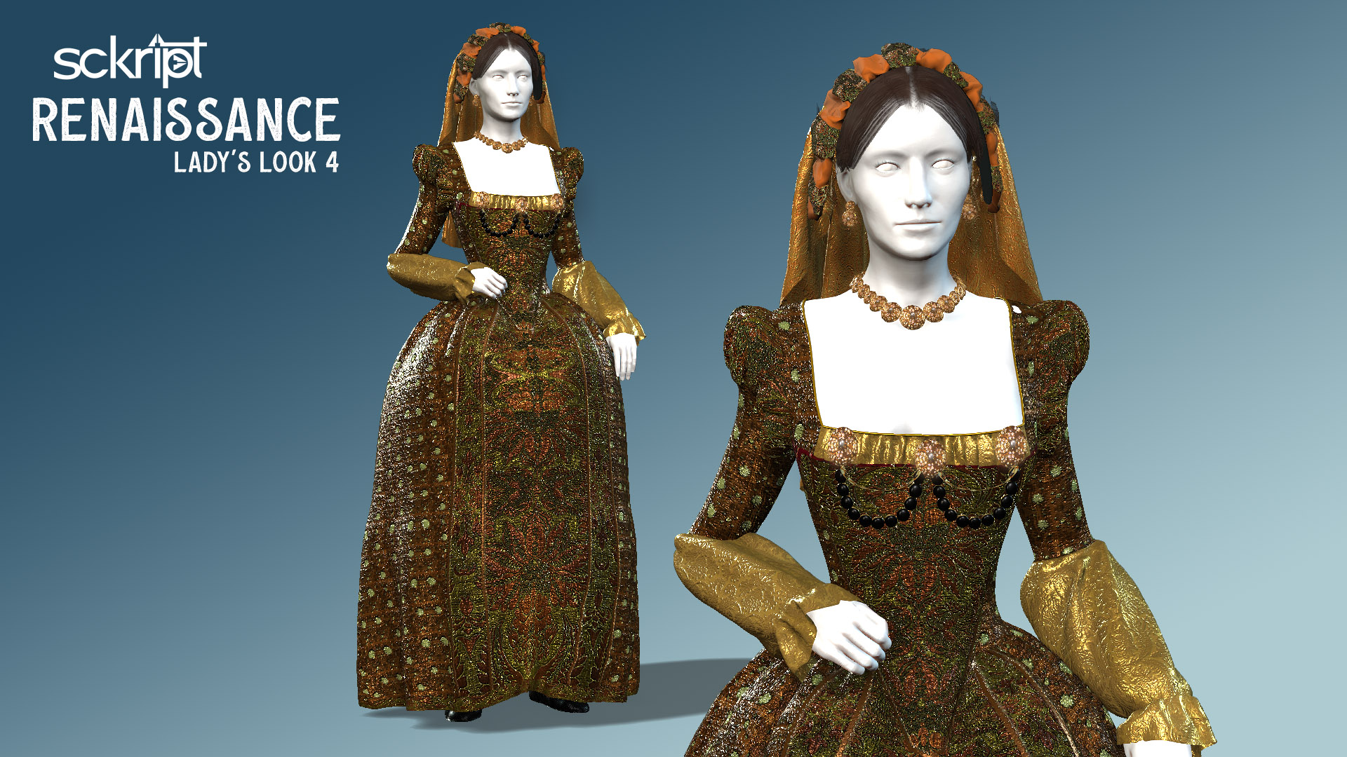 Sckript Renaissance Lady 4 - Character Creator/Outfit - Reallusion ...