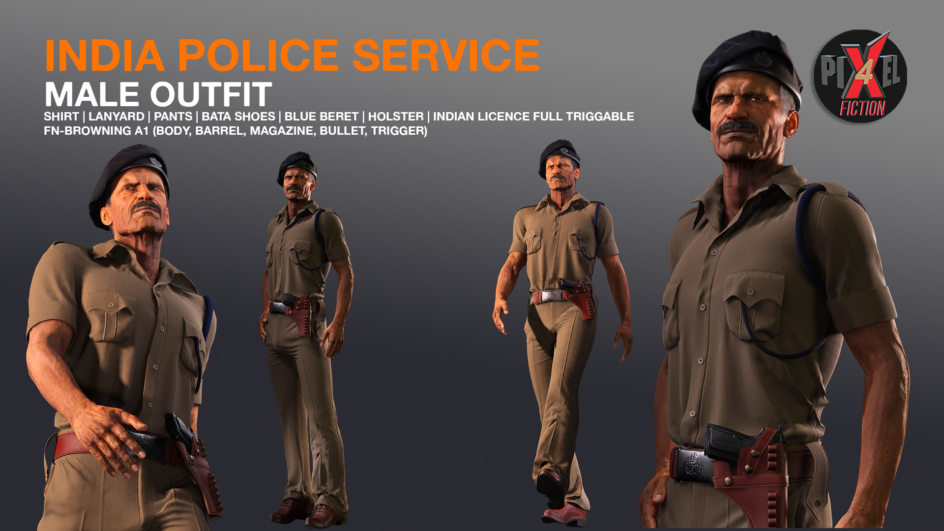 India Police Service Dress - Character Creator/Outfit - Reallusion ...