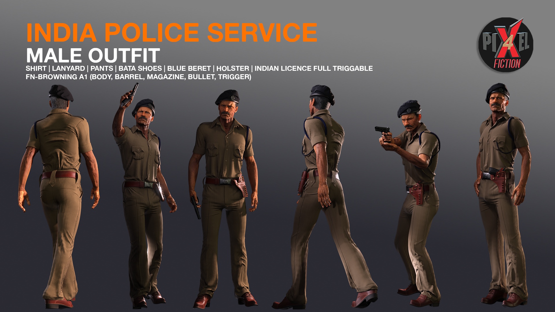 India Police Service Dress - Character Creator/Outfit - Reallusion ...