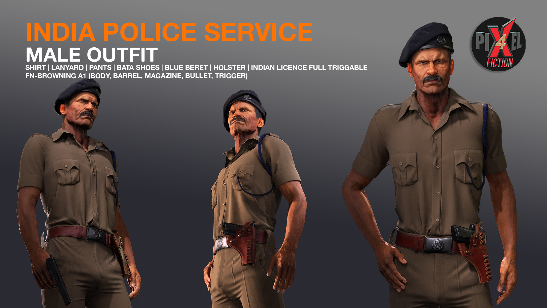 India Police Service Dress - Character Creator/Outfit - Reallusion ...