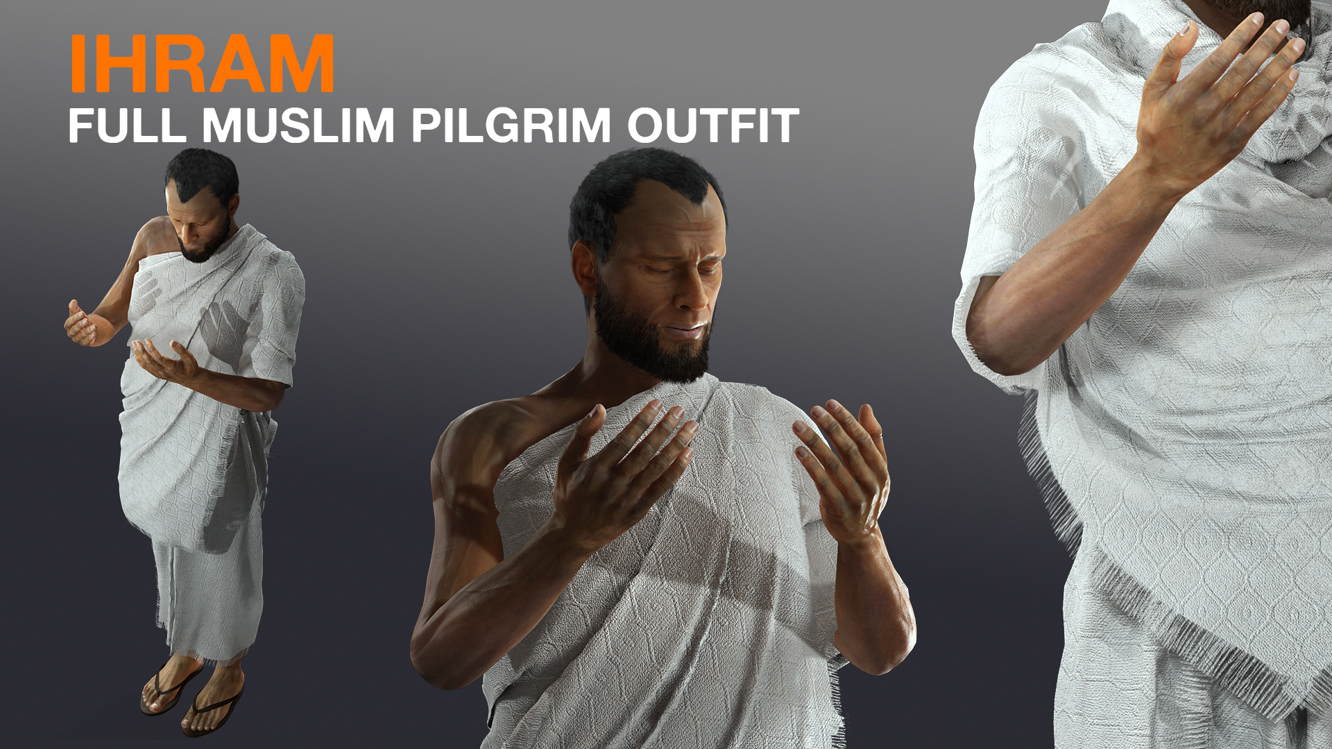 Ihram - Muslim Pilgrim Complete Outfit - Character Creator/Outfit ...