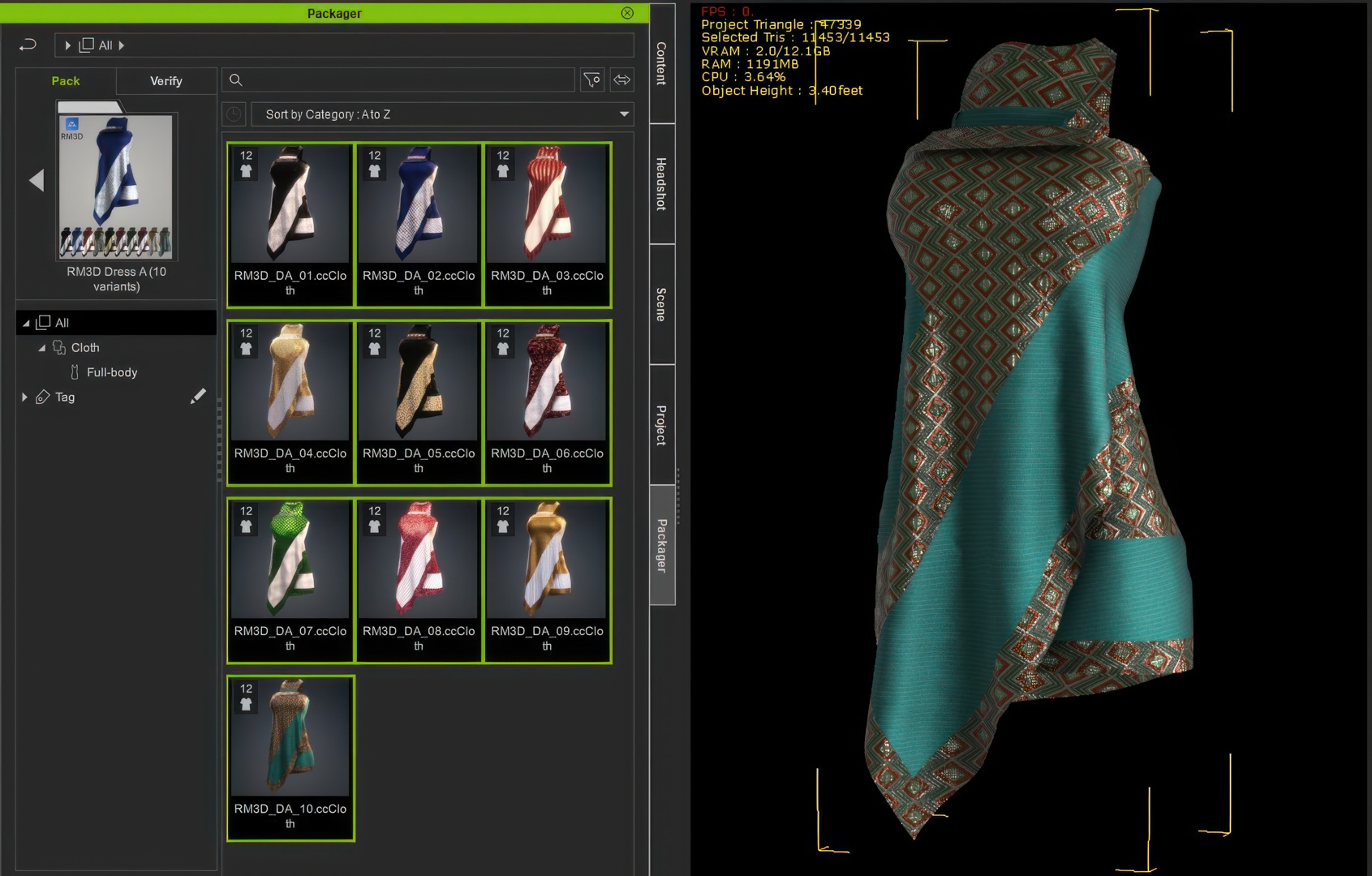 RM3D Dress A (10 variants) - Character Creator/Outfit - Reallusion ...