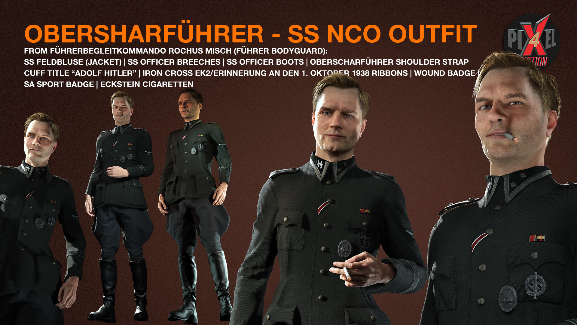 SS Oberscharfuhrer Staff Sergeant Outfit - Character Creator/Outfit ...