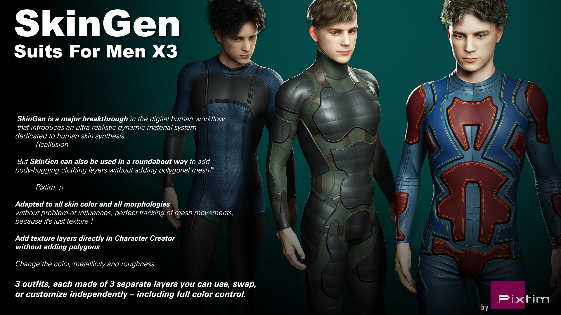 SkinGen Suits For Men X3 - Character Creator/Skin - Reallusion Content ...