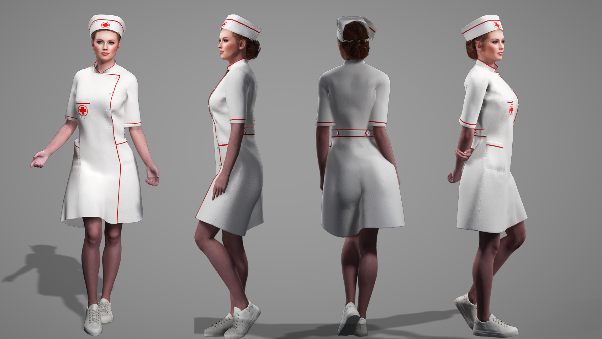Red Cross Nurse Outfit - Character Creator/Outfit - Reallusion Content ...