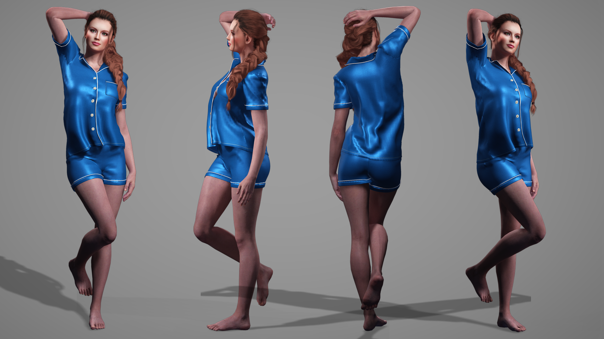 Ladies Satin PJ's - Character Creator/Outfit - Reallusion Content Store