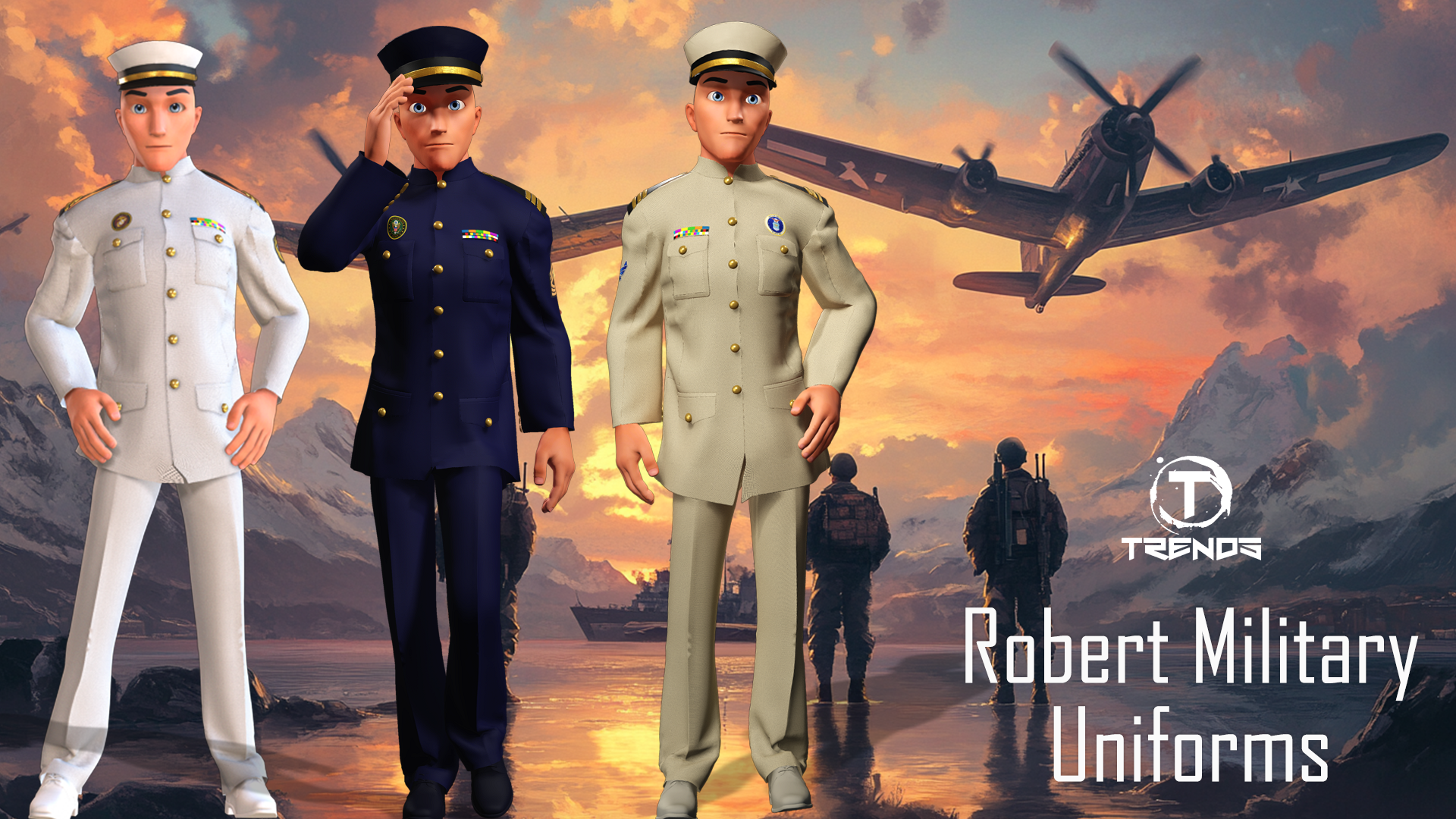 Robert Military Uniforms - Character Creator/Outfit - Reallusion ...