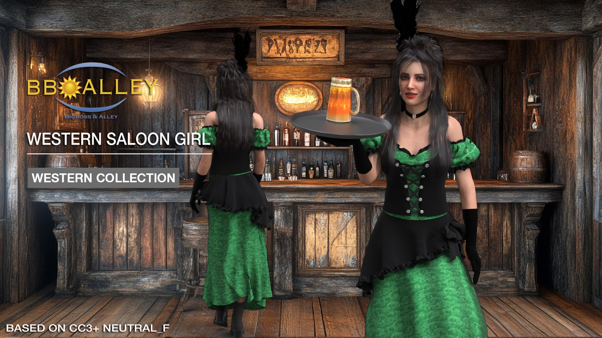 Western Saloon Girl - Character Creator/Outfit - Reallusion Content Store